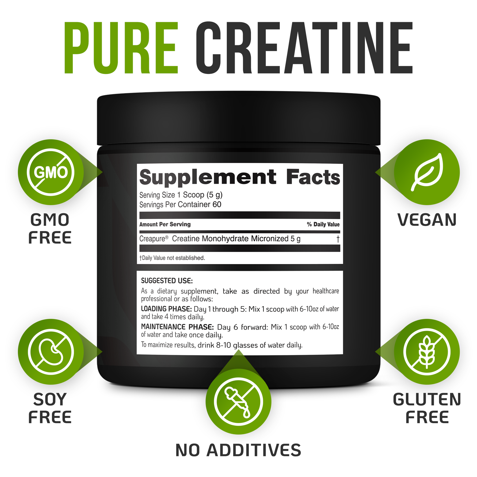 CREAPURE® Creatine Monohydrate Powder - Vitruals® made in Germany ...