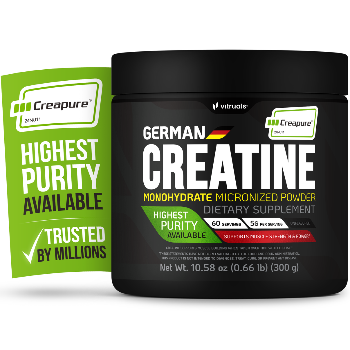 CREAPURE® Creatine Monohydrate Powder - Vitruals® made in Germany ...